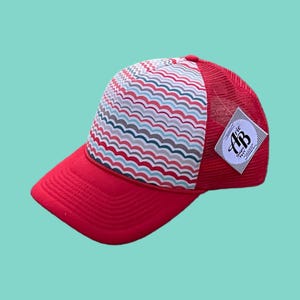 Wave Hat, Wave Trucker Hat, Colorful Trucker Hat, Trucker Hat for Her ...