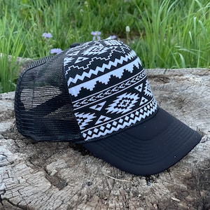 Black and White Aztec, Aztec, Aztec Hat, Aztec Snapback, Aztec Trucker ...