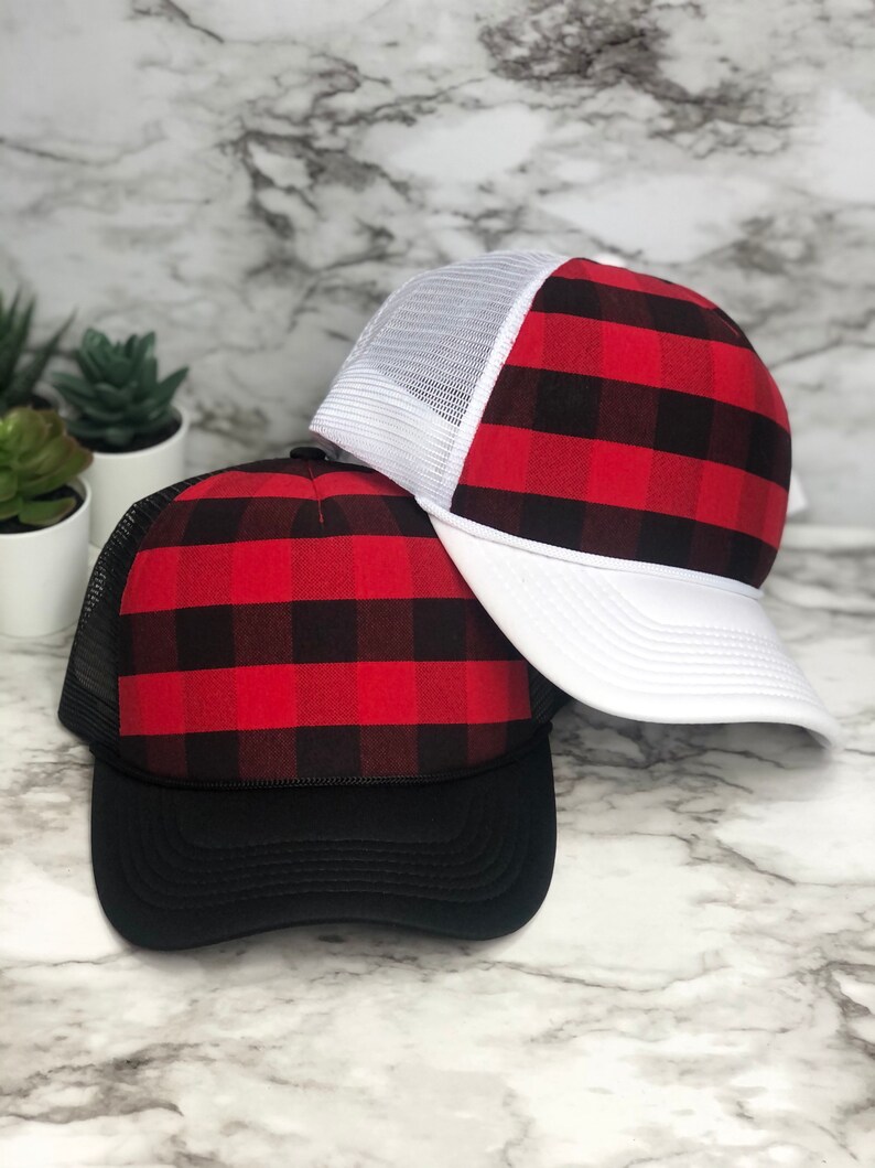 Buffalo Plaid Buffalo Plaid Hat Buffalo Plaid Trucker Hat - Etsy UK
