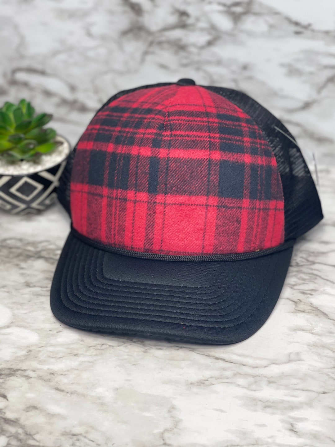 Flannel Hat, Plaid Hat, Plaid Trucker Hat, Plaid Fashion, Red Plaid ...