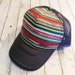 Striped Hat, Striped Trucker Hat, Trucker Hat, Striped Snapback, Hat ...