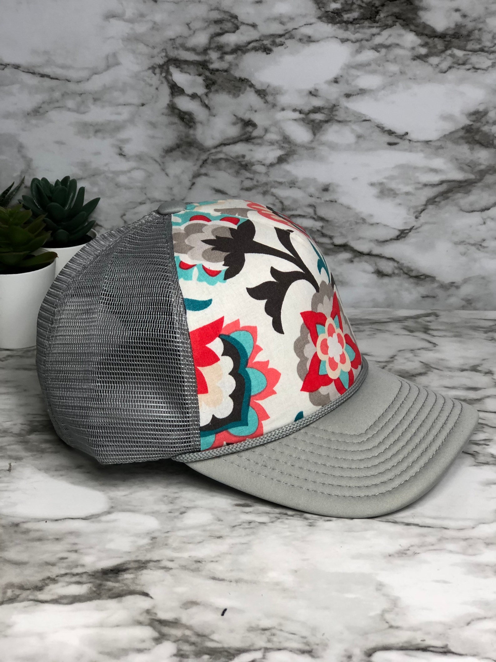 Floral hat cute flora hat floral trucker hat floral | Etsy