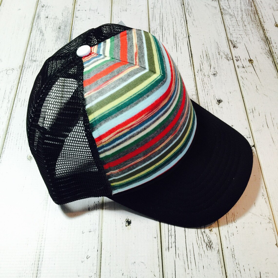 Striped Hat Striped Trucker Hat Trucker Hat Striped | Etsy