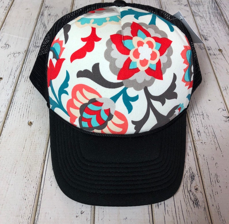 Floral hat cute flora hat floral trucker hat floral | Etsy