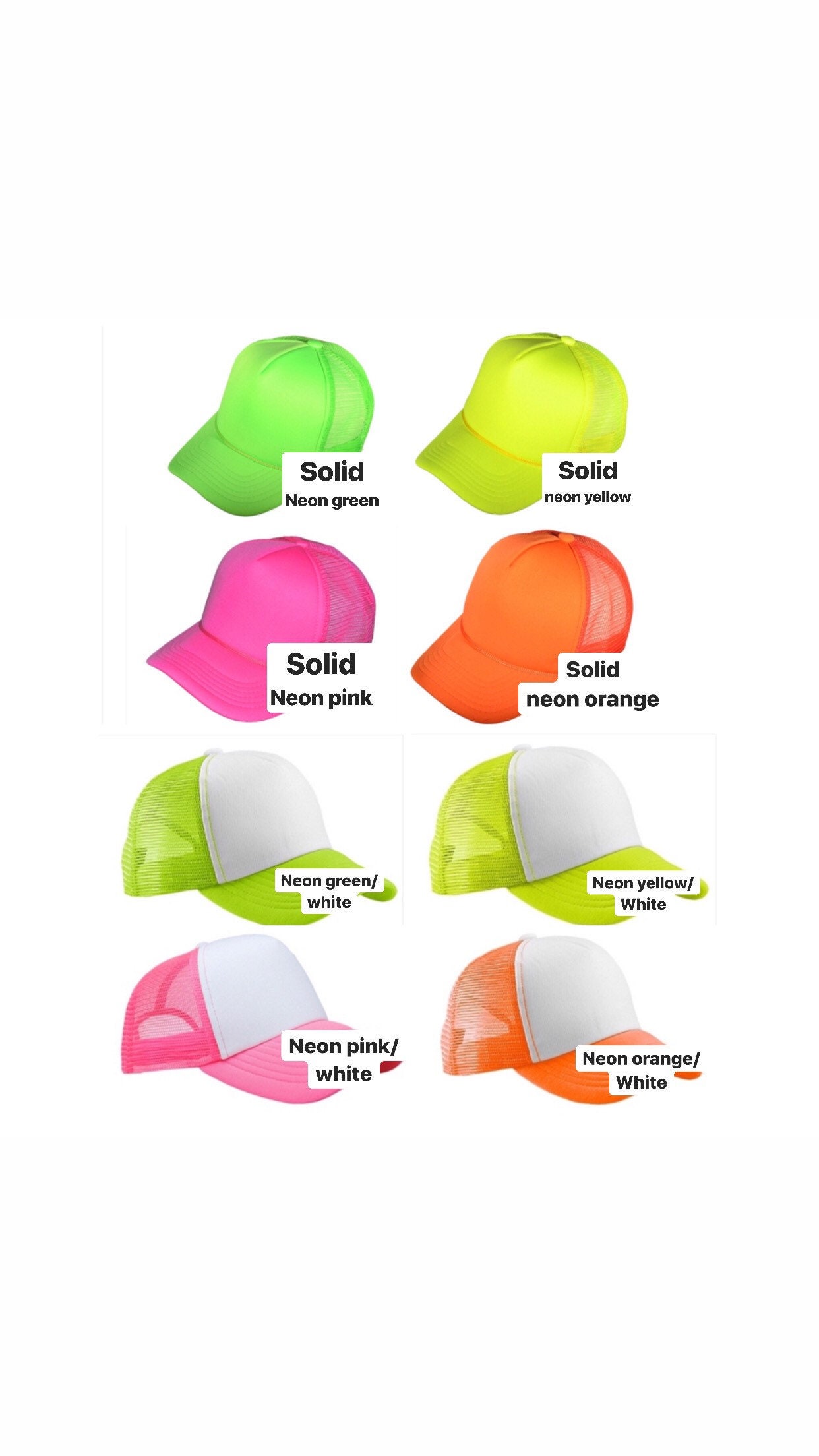 Custom Hat Custom Neon Hat Custom Neon Trucker Hats Neon - Etsy