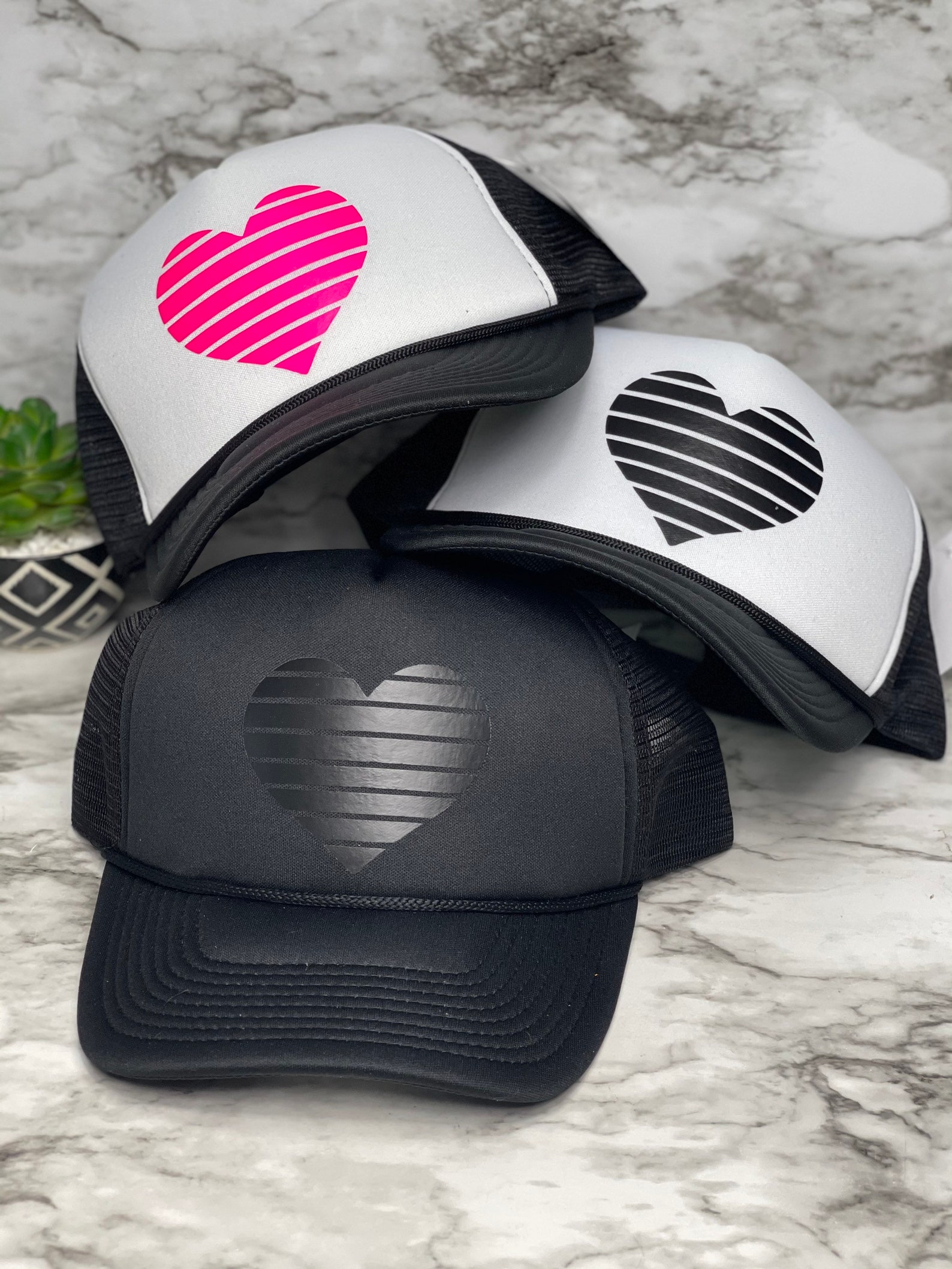 Heart Hat Heart Trucker Hat Cute Trucker Hat Trucker Hat | Etsy