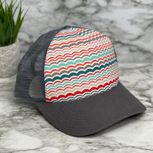 Wave Hat, Wave Trucker Hat, Colorful Trucker Hat, Trucker Hat for Her ...