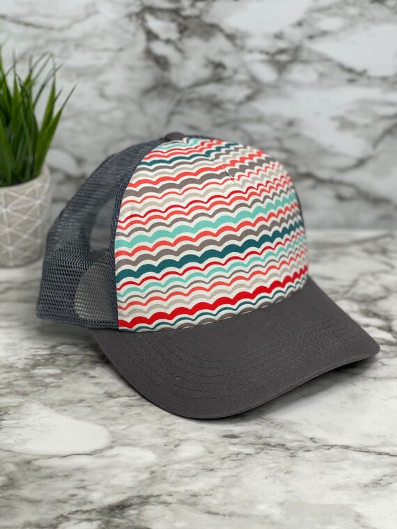 Wave Hat Wave Trucker Hat Colorful Trucker Hat Trucker Hat | Etsy