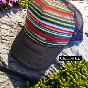Striped Hat, Striped Trucker Hat, Trucker Hat, Striped Snapback, Hat ...