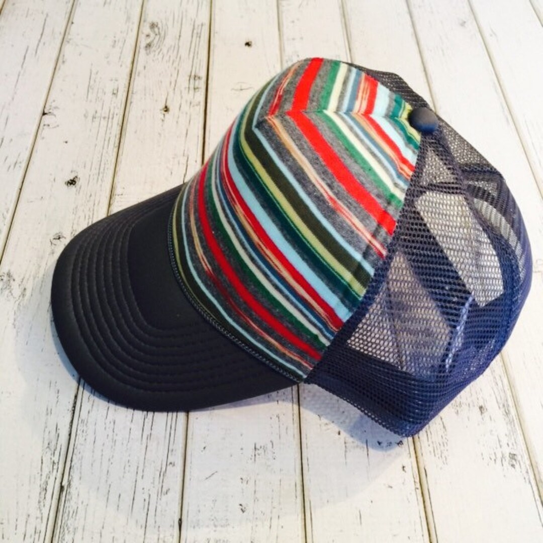 Striped Hat, Striped Trucker Hat, Trucker Hat, Striped Snapback, Hat ...