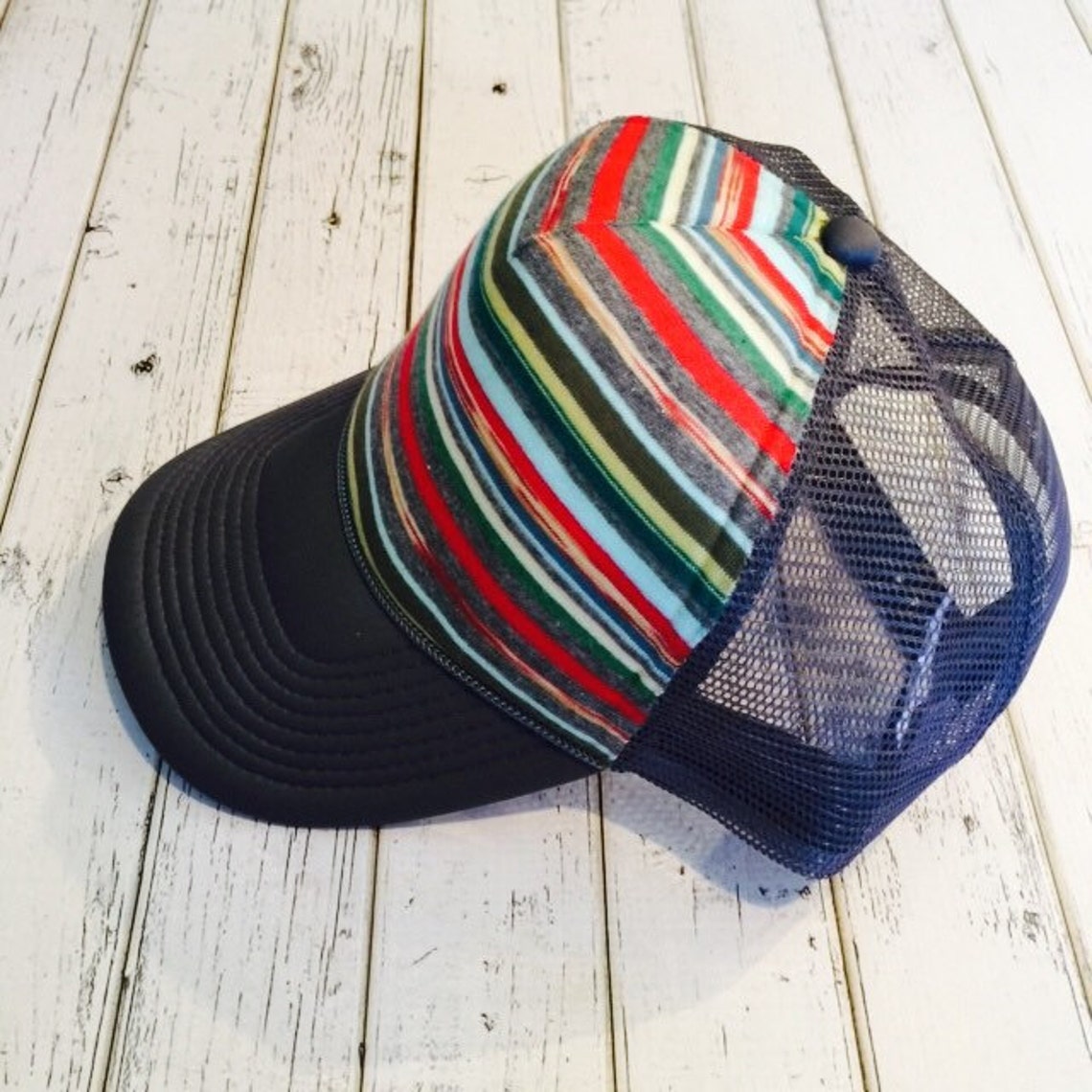 Striped Hat Striped Trucker Hat Trucker Hat Striped - Etsy