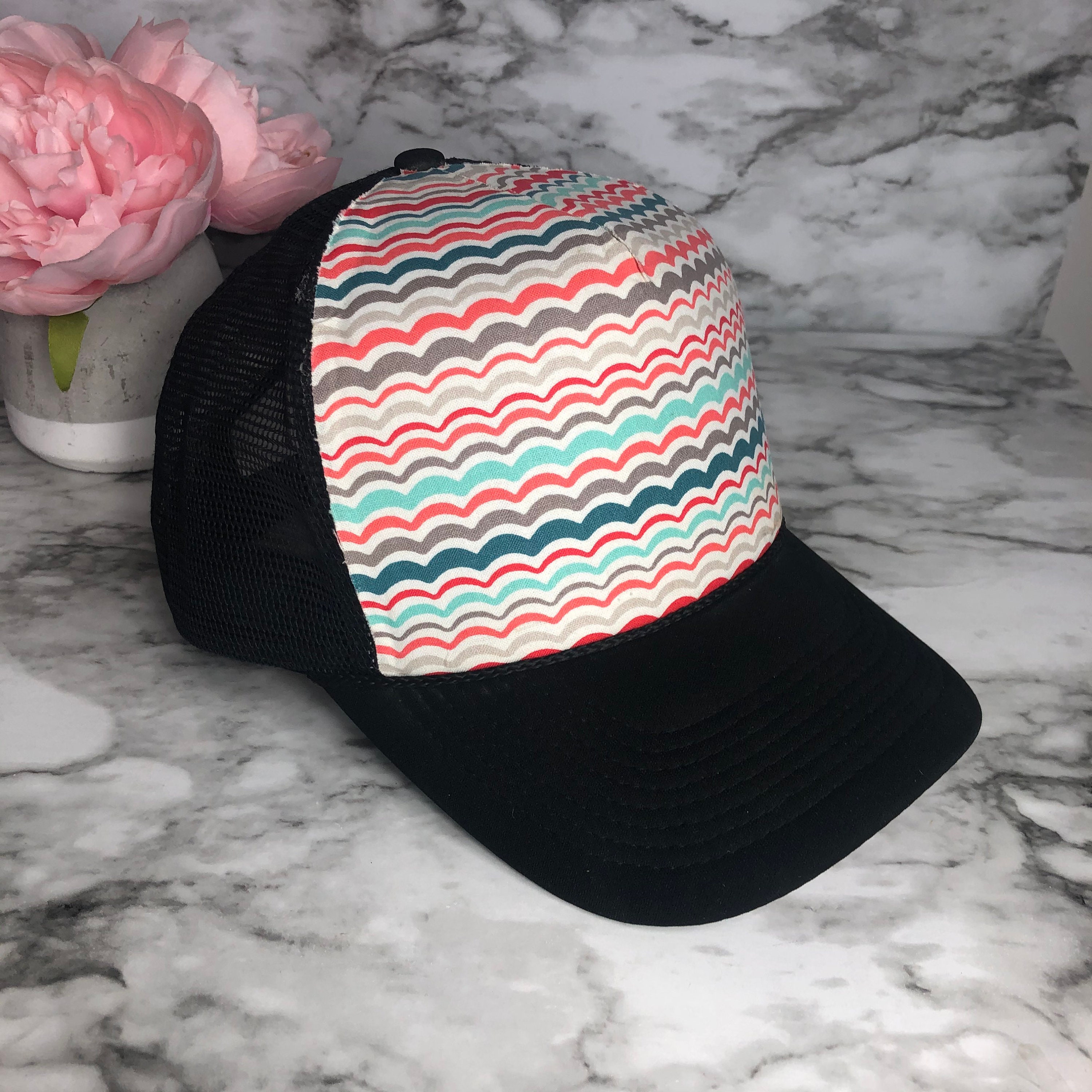 Wave hat wave trucker hat colorful trucker hat trucker hat | Etsy