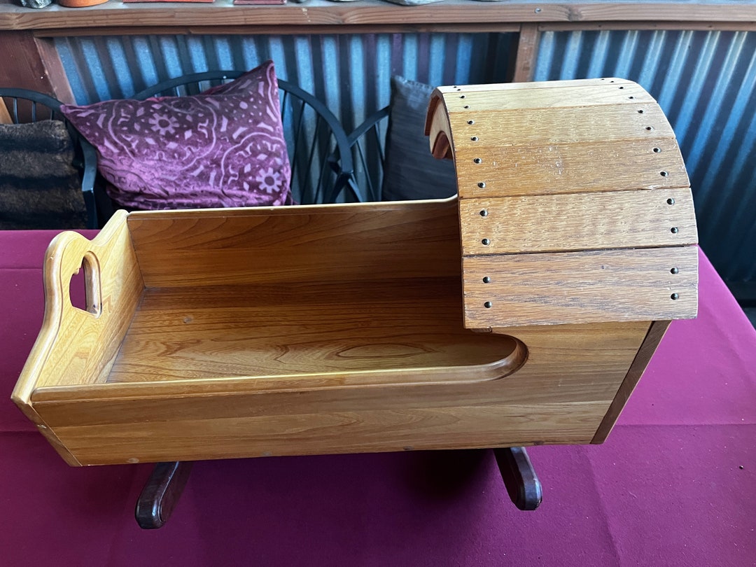 Doll Cradle, Wooden Doll Cradle, Handcrafted Cradle, Wood Doll Furniture, Doll Bed, Doll ...