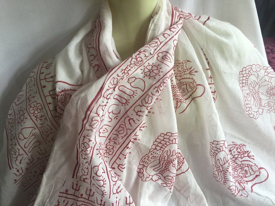 Peace Scarf, Indonesia Scarf, Hippie Scarf, India Scarf, Boho Beige ...