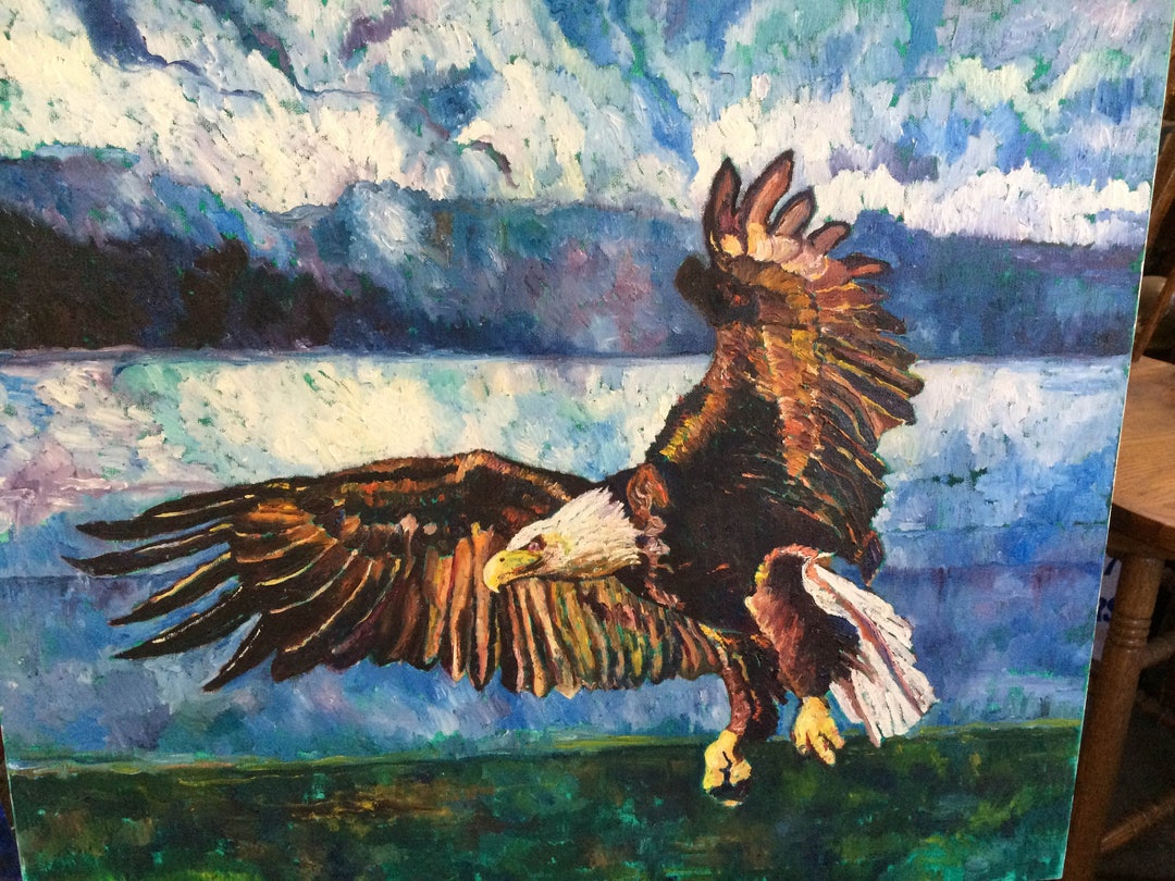 Patriotic Wall Art, Patriotic Art, Oil Painting, Eagle Art, Eagle ...