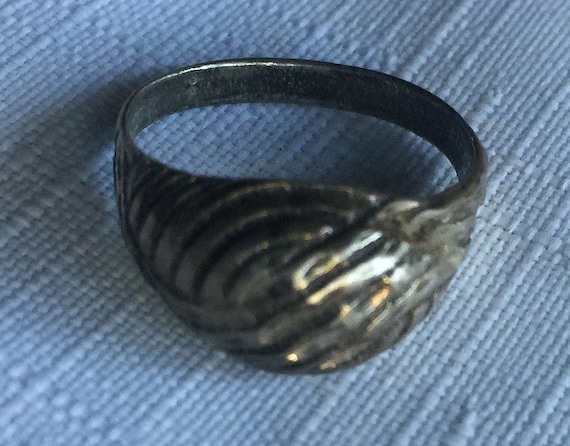 Silver Ring, Silver Band, Etched Silver Ring,Hammered… - Gem