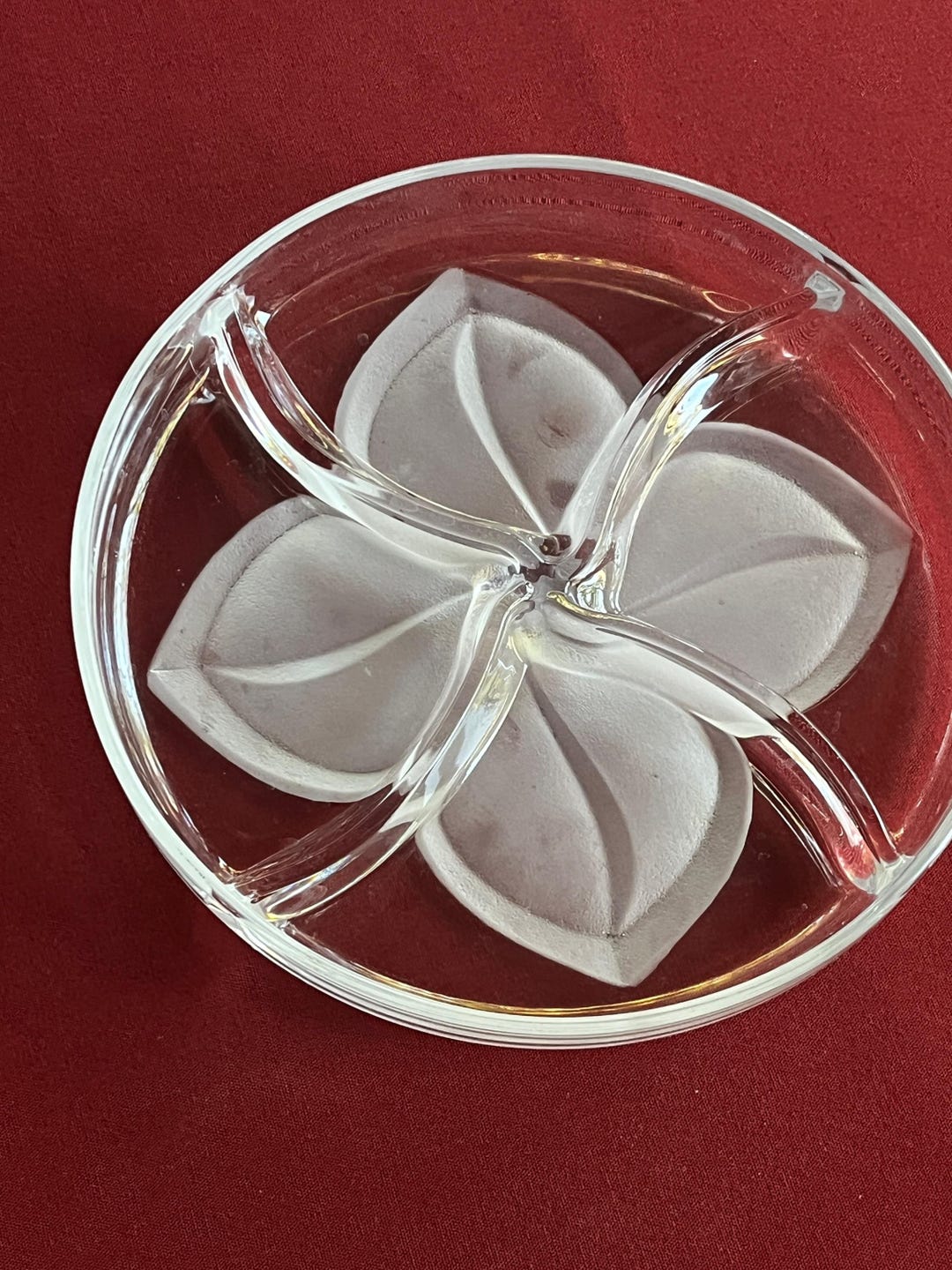 Clear Glass Dish, Candy Dish, Divided Dish, Section Dish, Olive Dish ...