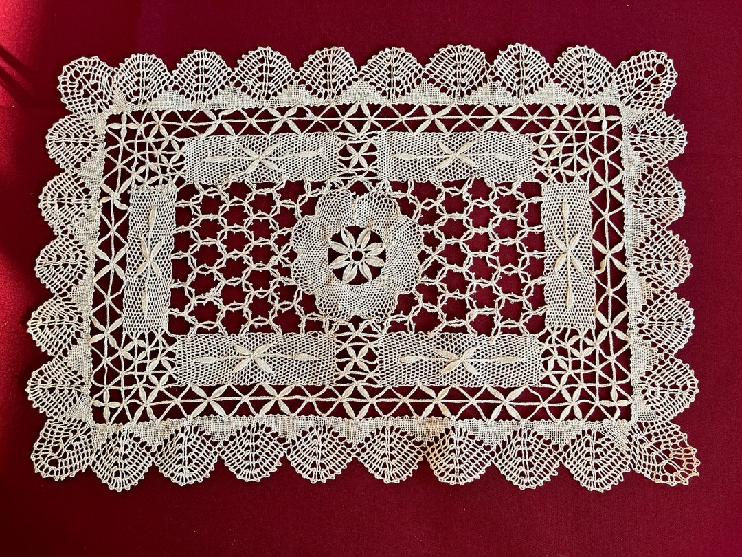 Antique Doily, Beige Doily, Needlework Doily, Retro Doily, Tan Doily ...