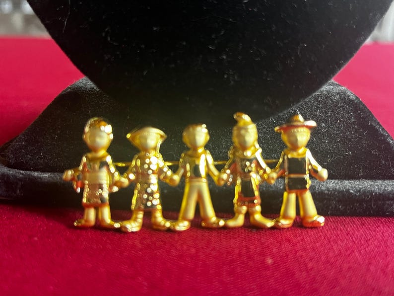 Gold Pin, Peace Pin, Multi-cultural Pin, Children Pin, Holding Hands ...