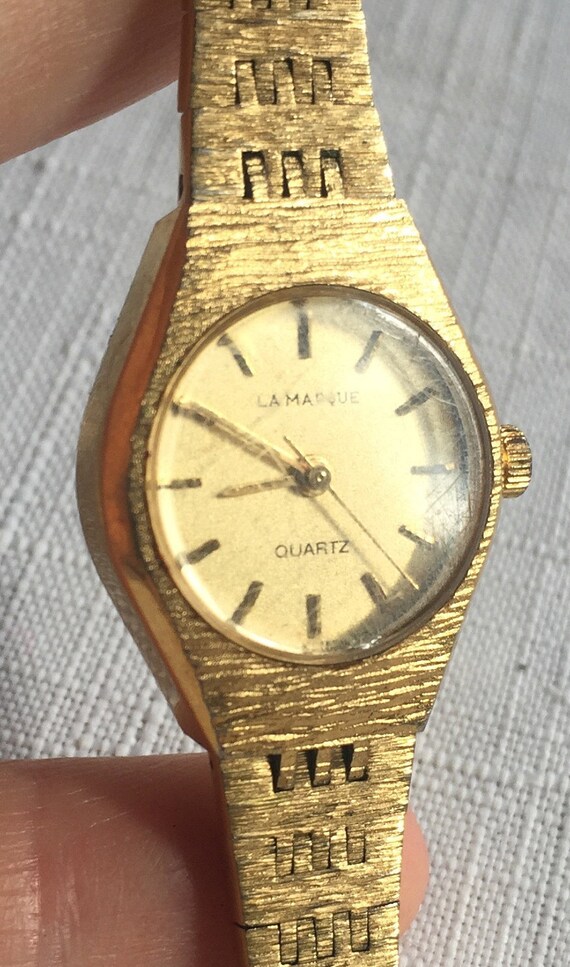 Dressy Gold Watch, 80s Gold Watch, Gold Bracelet Watc… - Gem