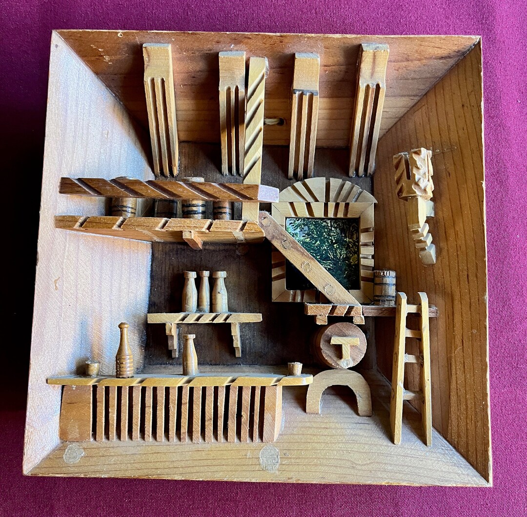 Diorama, Tavern Art, Bar Art, Wood Wall Art, Winery Art, Beer Art ...