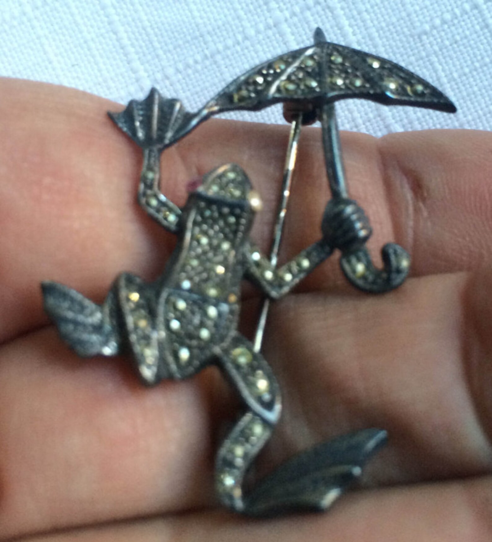 Frog Pin Frog Brooch Retro Frog Pin Frog Jewelry Marcasite | Etsy