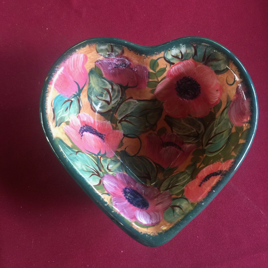 Heart Dish, Heart Bowl, Jewelry Dish, Ceramic Heart Dish, Romantic Dish ...