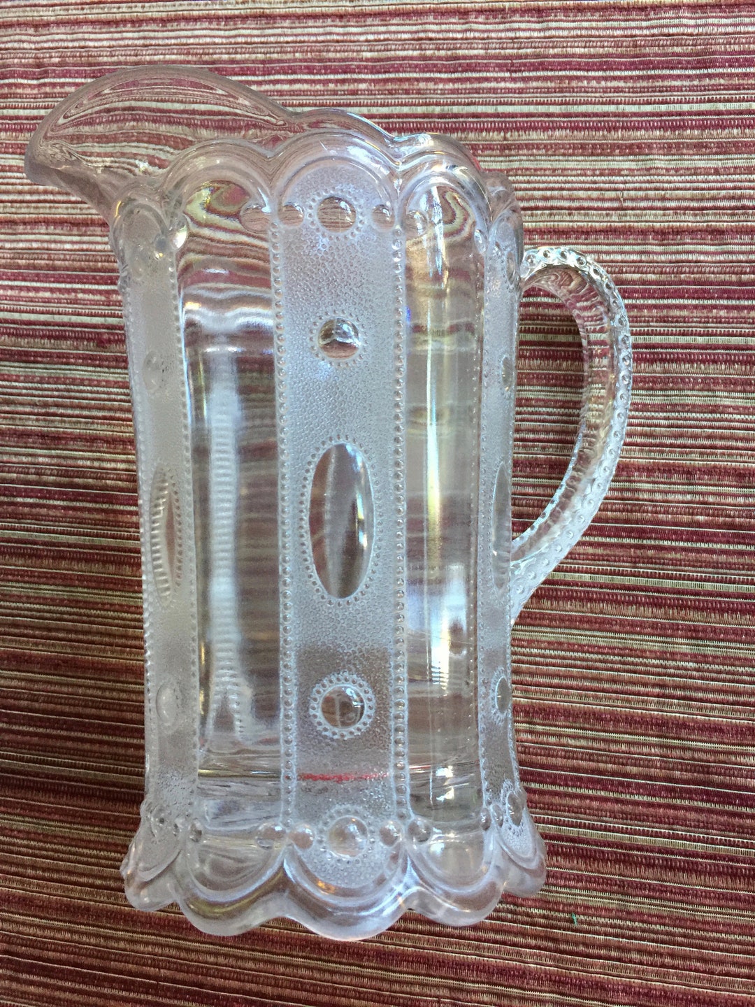 Water Pitcher, Clear Pitcher, Clear Glass Pitcher, Retro Pitcher, Iced ...