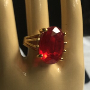 Red Ring, Red Gem Ring, Red Gold Ring, Big Red Ring, Chunky Ring, Red ...