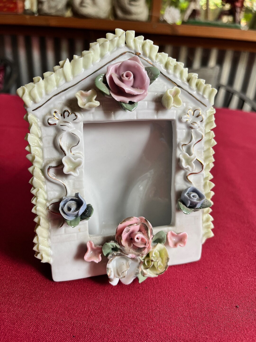 Ceramic Picture Frame, Tabletop Frame, Rose Frame, Ceramic Photo Frame ...