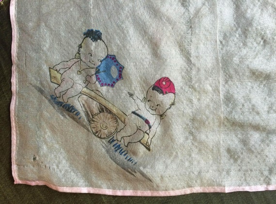 Kewpie Hankie, Kewpie Handkerchief, Retro Hankie, Kew… - Gem