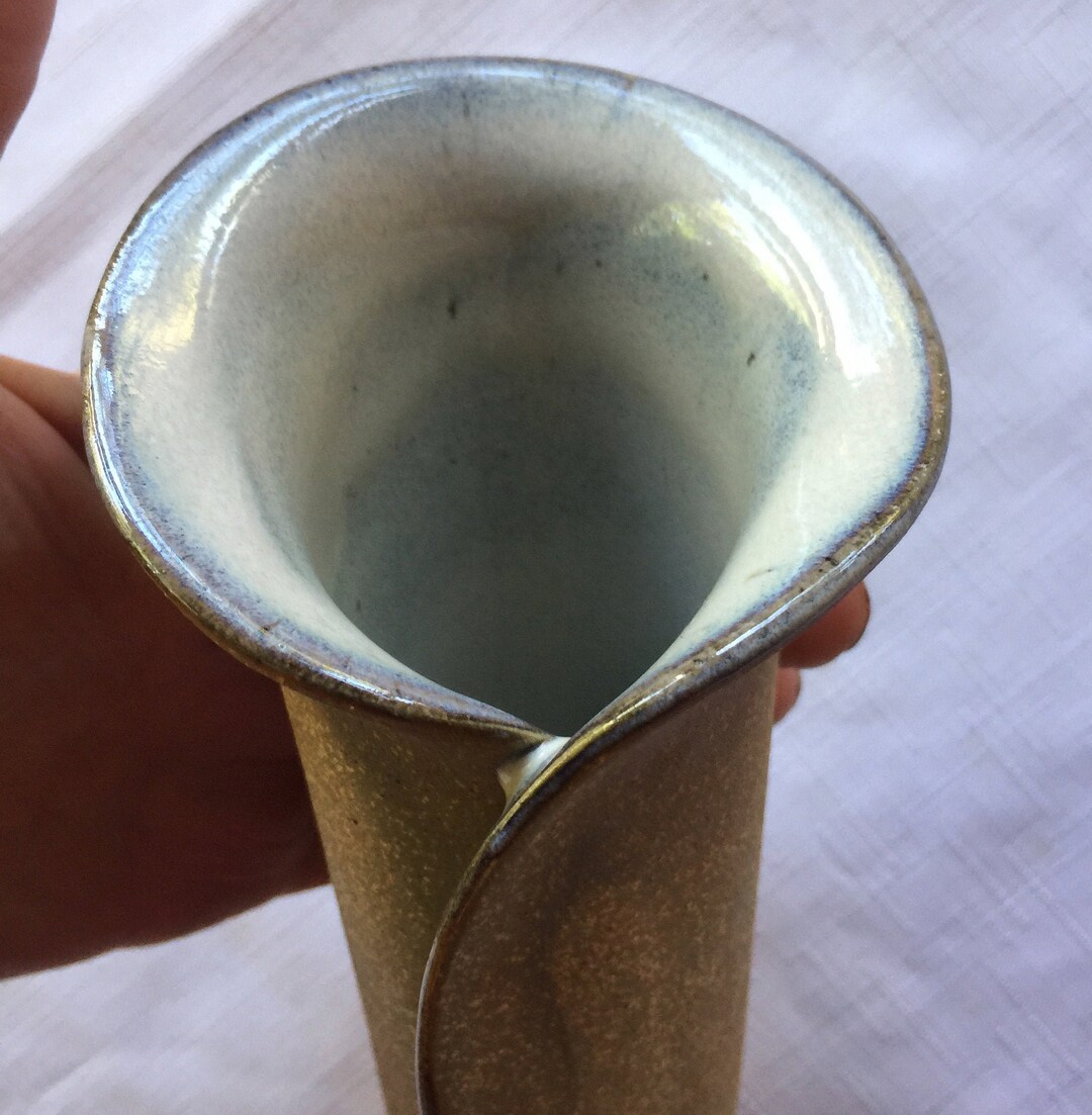 Rustic Vase, Hand Thrown Vase, Beige Vase, Primitive Vase, Stoneware ...