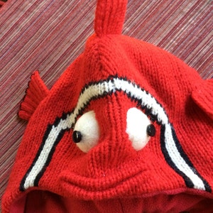 Fish Beanie, Fish Hat, Goldfish Hat, Animal Hat, Orange Knit Cap, Fish ...