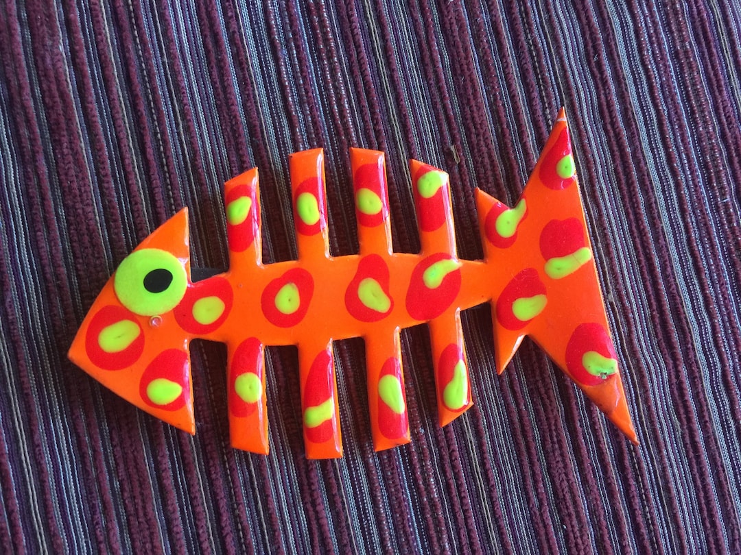 Fish Magnet, Art Magnet, Bright Color Magnet, Accent Magnet, Groovy ...