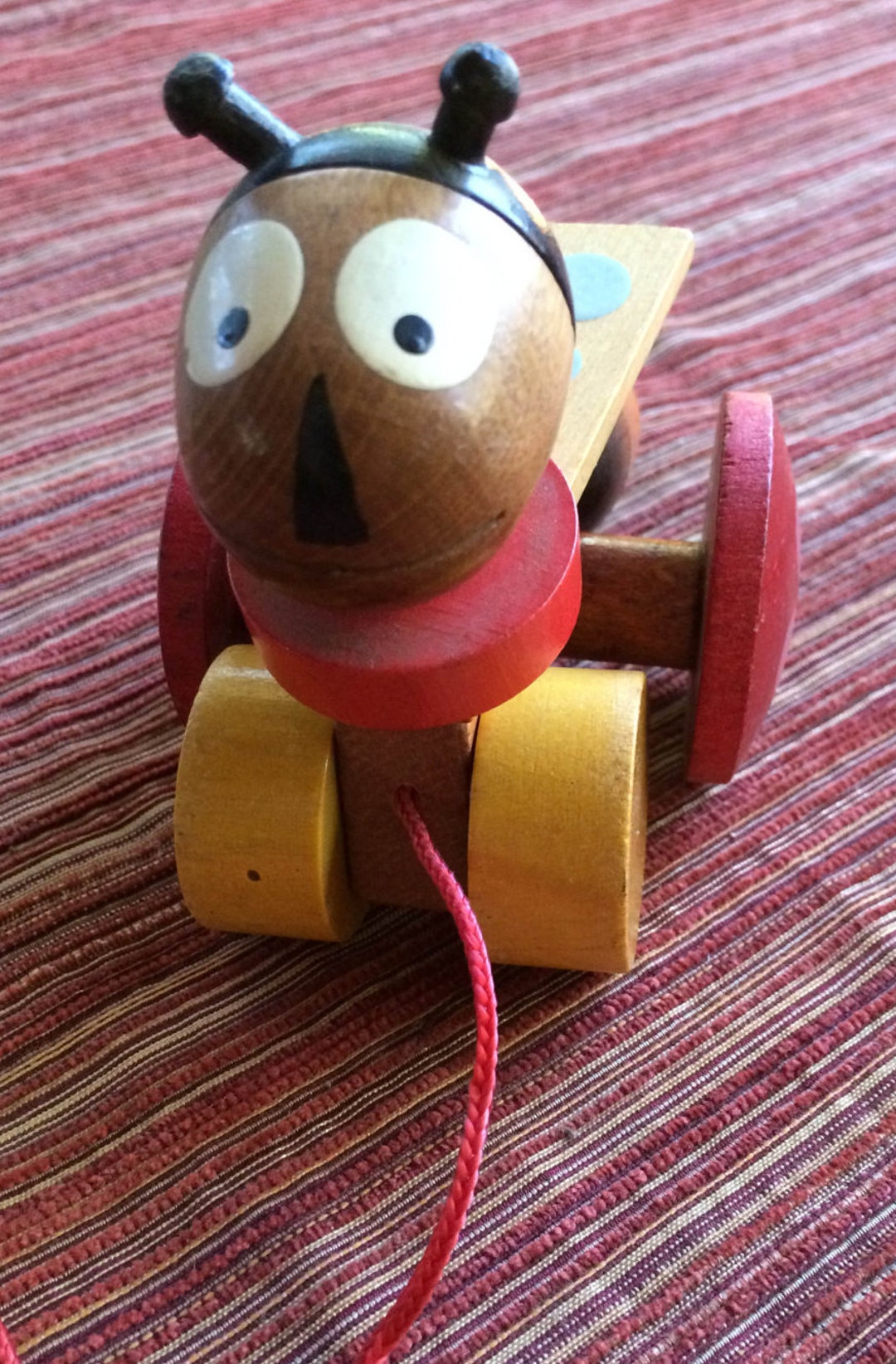 Wood Pull Toy, Ladybug Toy, Wooden Ladybug, Wooden Pull Toy, Bug Toy ...