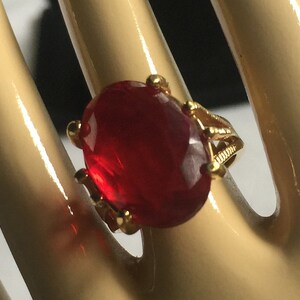 Red Ring, Red Gem Ring, Red Gold Ring, Big Red Ring, Chunky Ring, Red ...