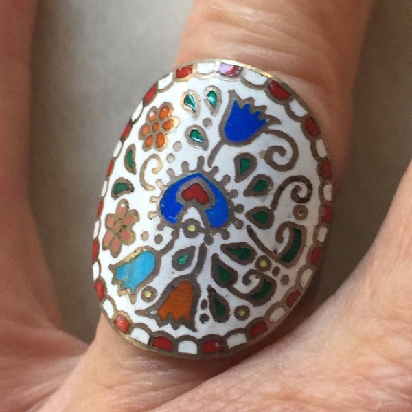 Enamel Ring - Etsy
