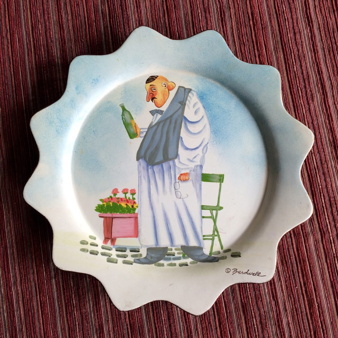Waiter Art, French Waiter, Tam San, Art Plate, Painted Plate, Kitchen ...