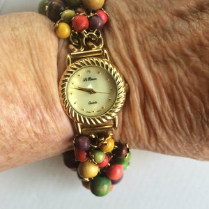 Multi Color Watch, Beaded Watch, Colorful Watch, Bracelet Watch ...