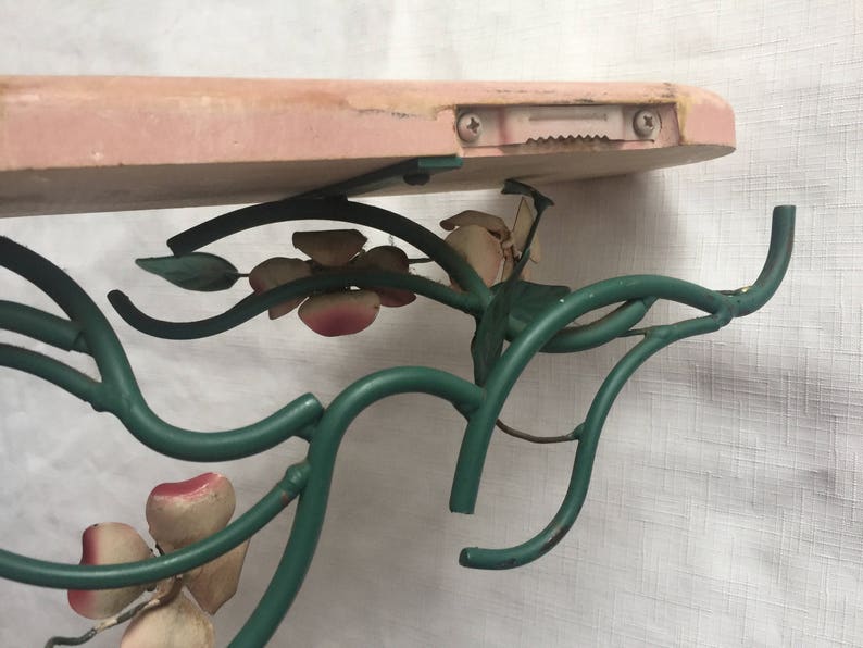 Flower Wire Shelf Wood Wire Shelf Pink Decorjewelry Holder | Etsy