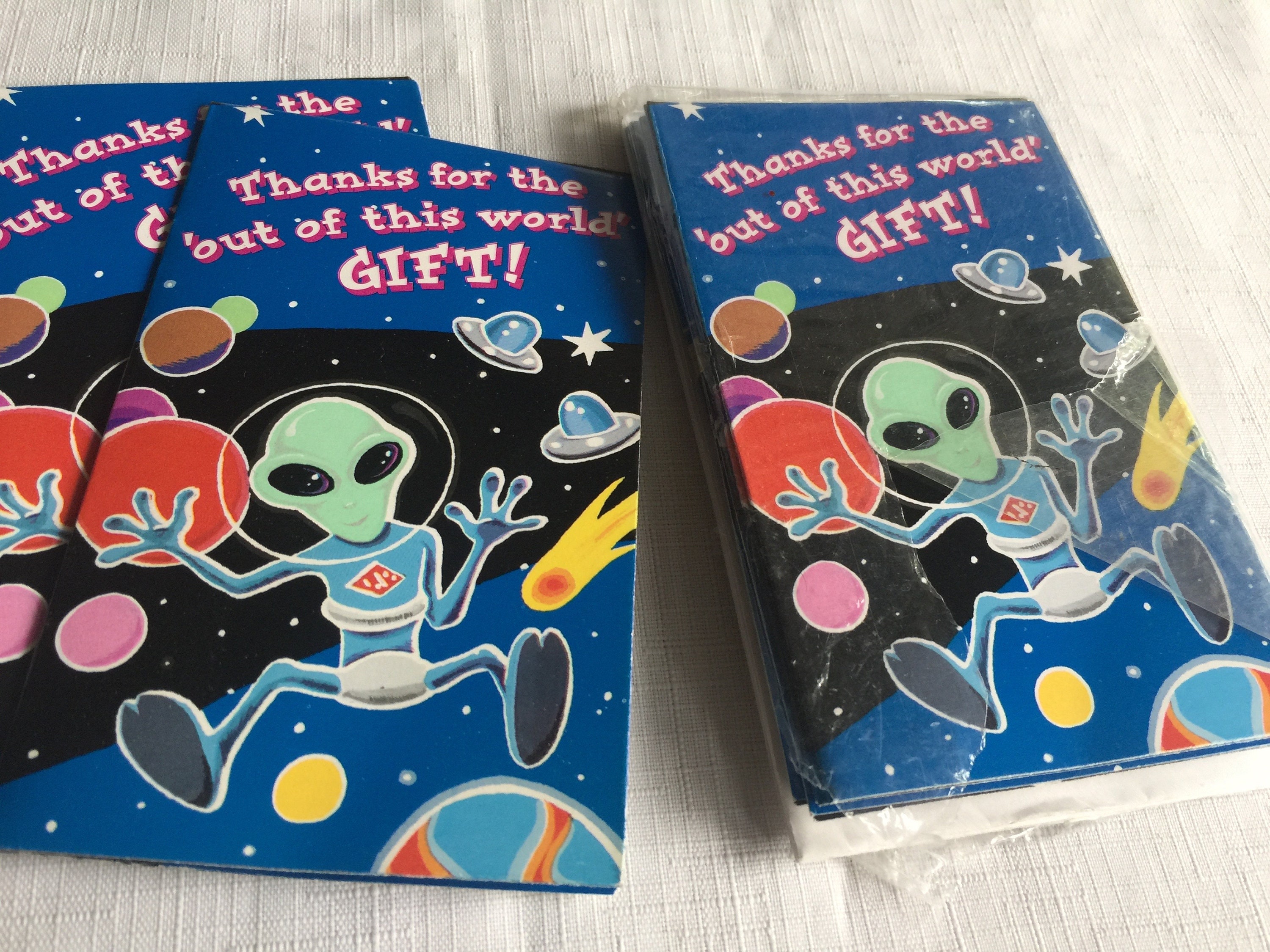 Thank You, Thank You Note, Alien Note, Alien Card, Kids Thank You, Sci ...