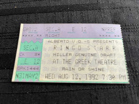 Sting Ticket Ringo Starr Sting the Residents Sugar Cubes | Etsy