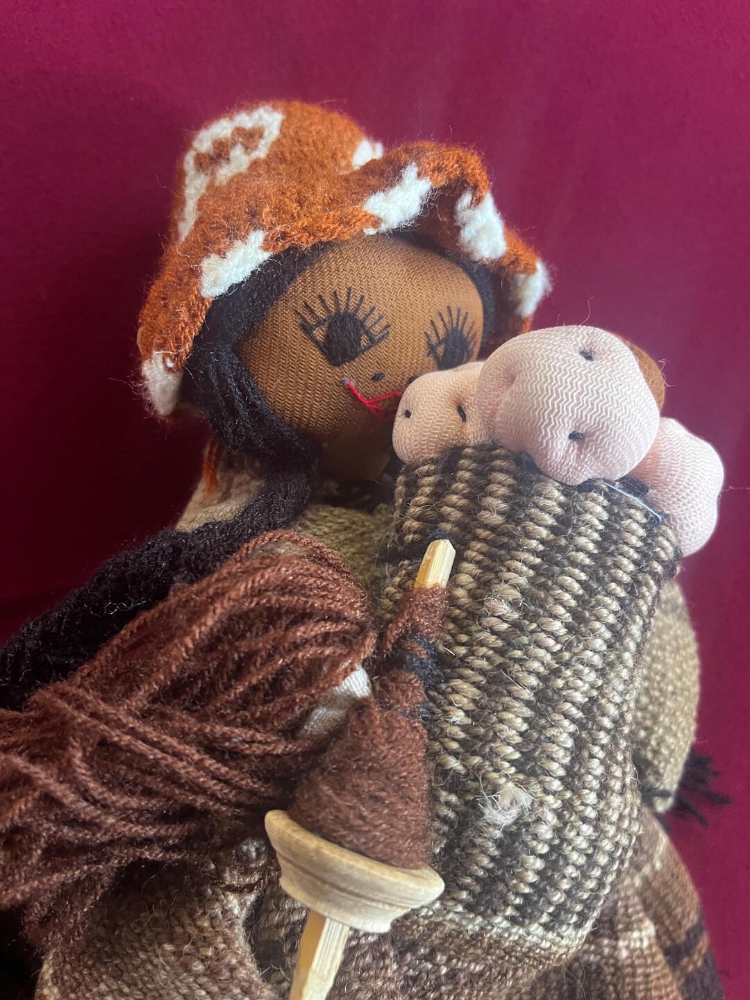 New Zealand Art, Maori Doll, Maori Souvenir, Mother With Baby ...