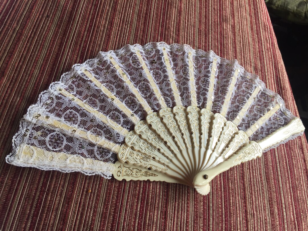 Dainty Hand Fan, Lace Hand Fan, Retro Hand Fan, Lady Hand Fan, Bridal ...