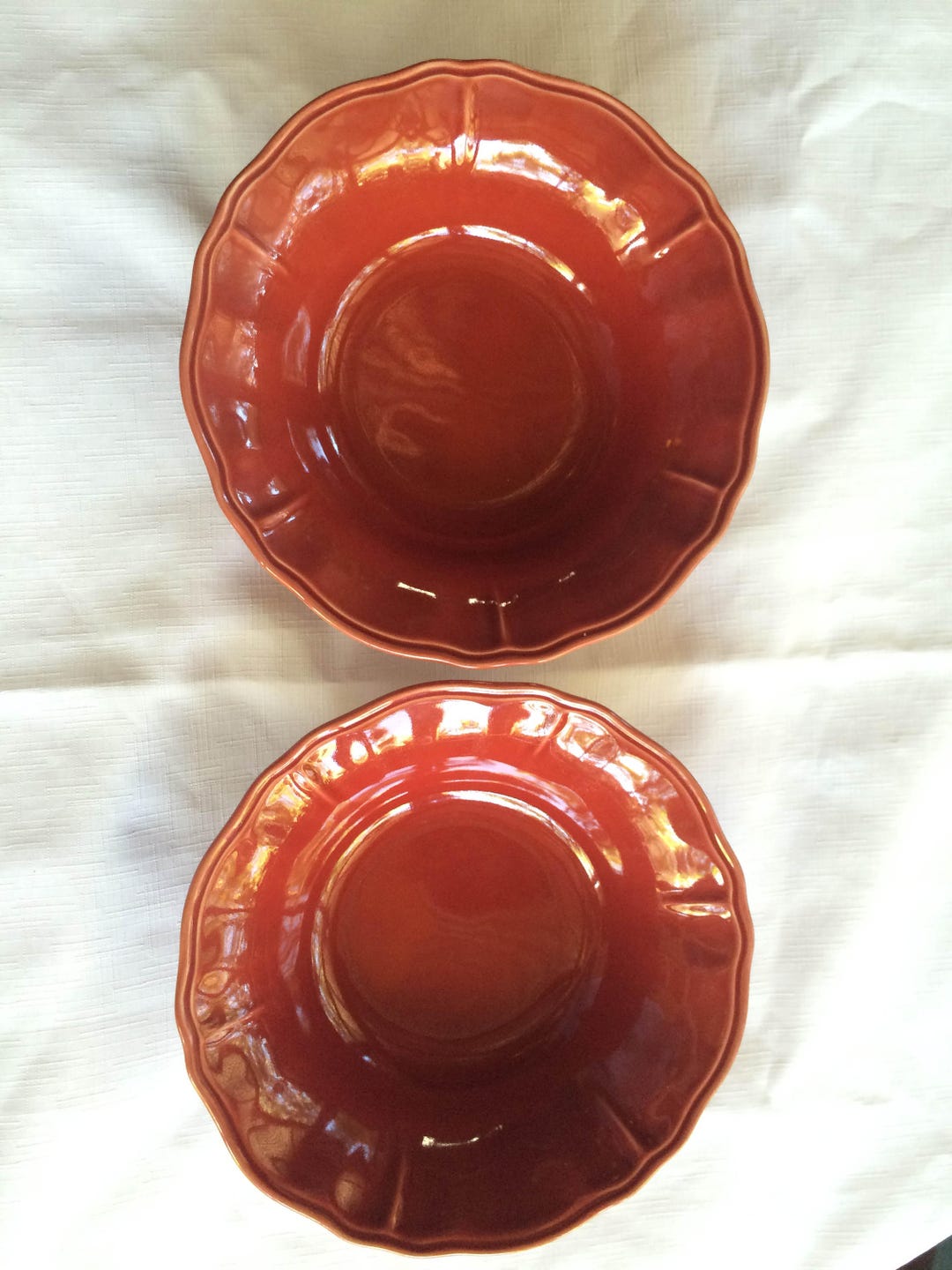 Rust Bowl, Rust Serving Bowl, Rust Ceramic Bowl, Serving Bowl, Scallop ...