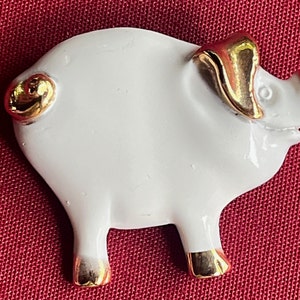 Pig Pin, White Enamel Pin, Pig Brooch, Animal Brooch, Animal Pin, White ...