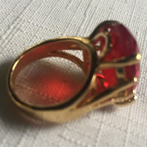 Red Ring, Red Gem Ring, Red Gold Ring, Big Red Ring, Chunky Ring, Red ...