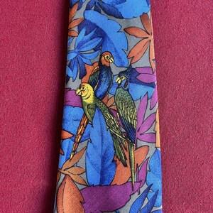 Nature Tie, Animal Necktie, Tropical Necktie, Parrot Tie, Blue Print ...