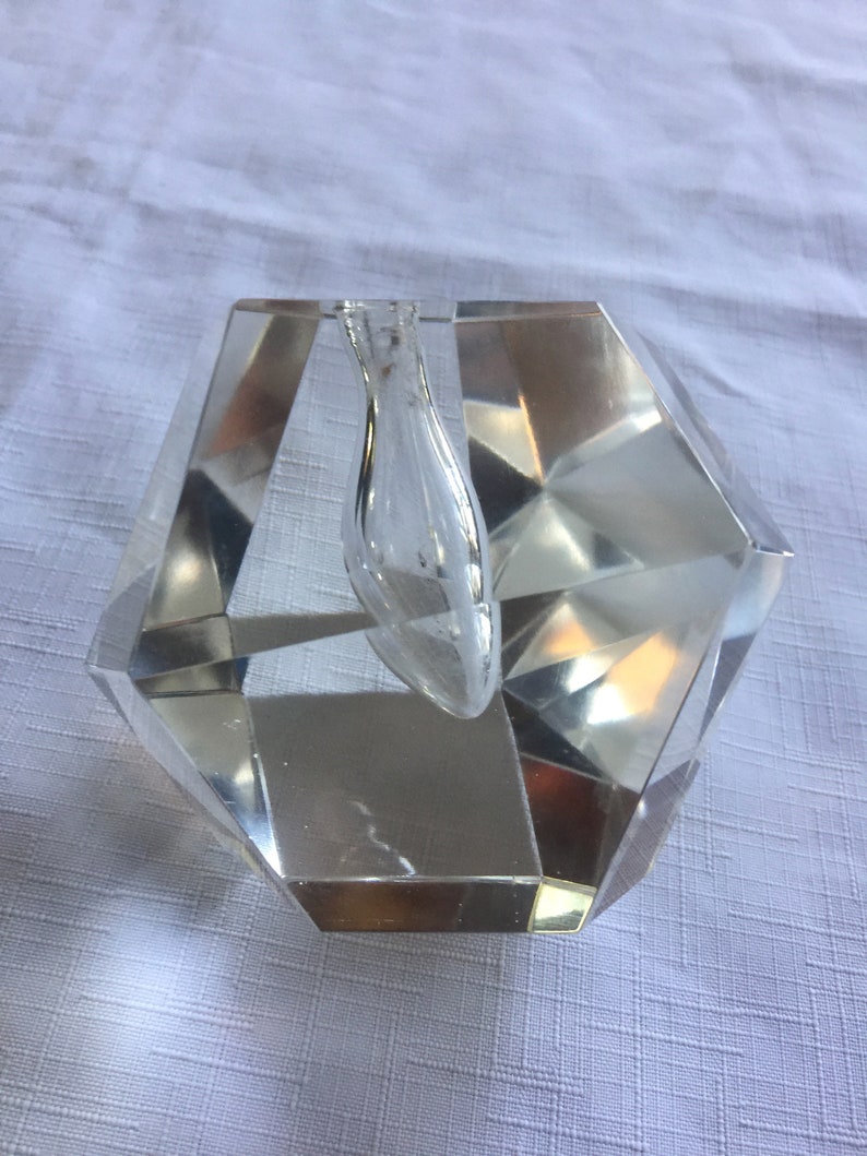Glass Paperweight, Clear Glass Art, Glass Desk Art, Clear Paperweight ...