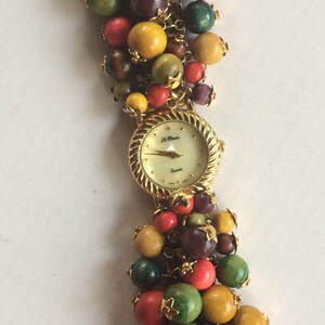 Multi Color Watch, Beaded Watch, Colorful Watch, Bracelet Watch ...